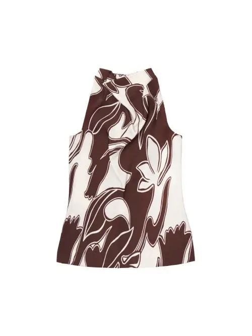 RO&ZO Swirl Print Drape Top