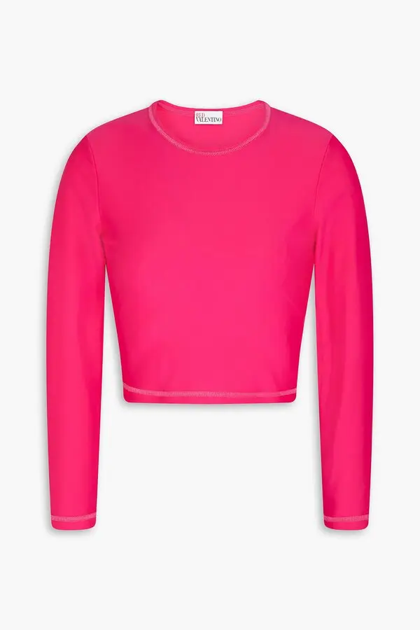Red Valentino Cropped Stretch-jersey Top