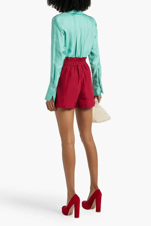 Red Valentino Ruffled Taffeta Shorts
