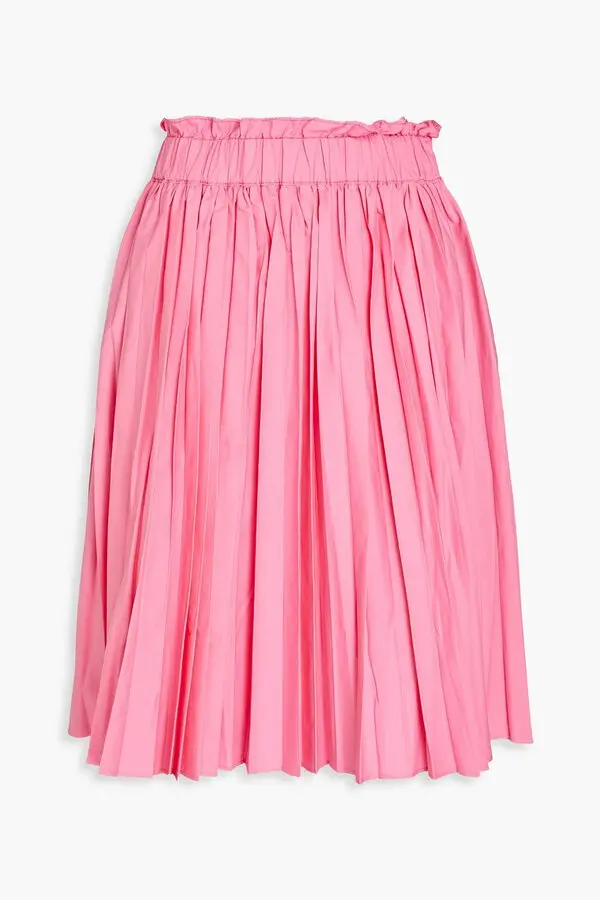 Red Valentino Pleated Cotton-blend Skirt