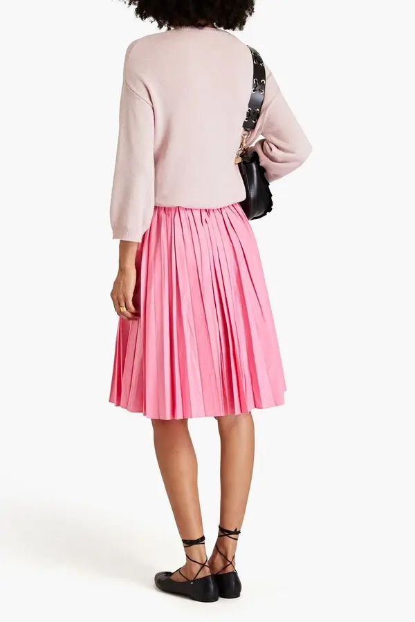 Red Valentino Pleated Cotton-blend Skirt