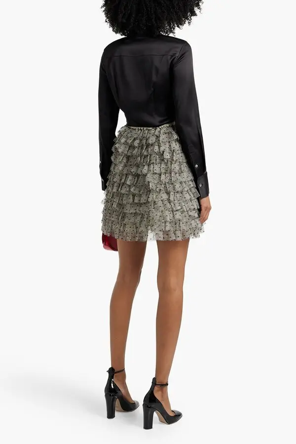 Red Valentino Point D'esprit Mini Skirt - Black