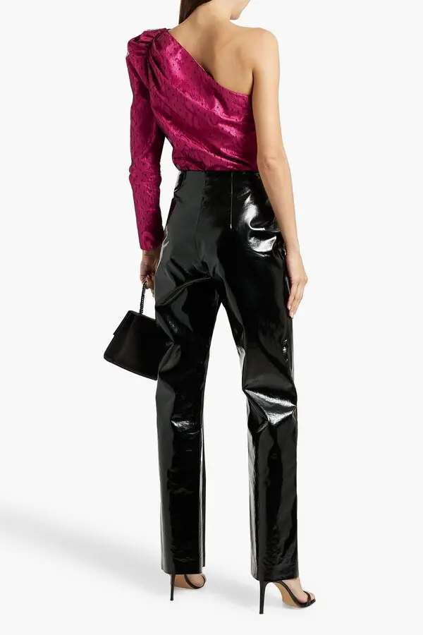 Red Valentino One-sleeve Point D'esprit Bodysuit