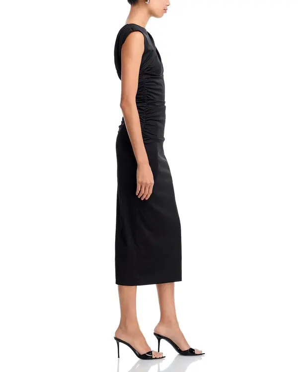 Aqua Drape Midi Jersey Dress