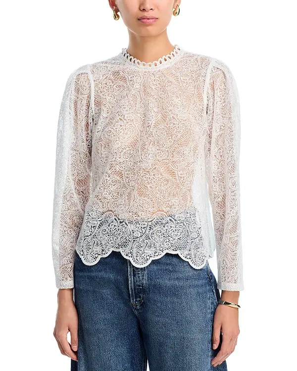 Aqua Lace Long Sleeve Top