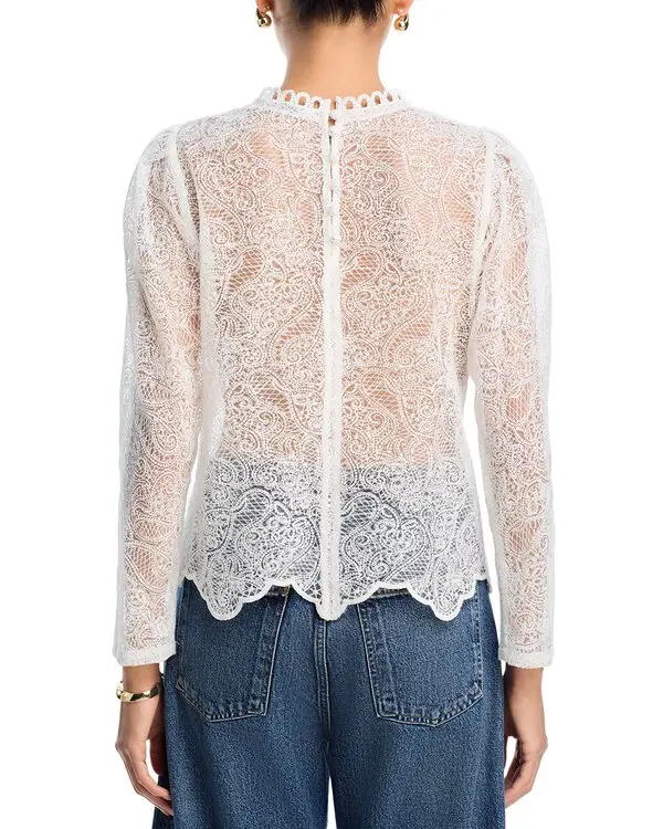 Aqua Lace Long Sleeve Top