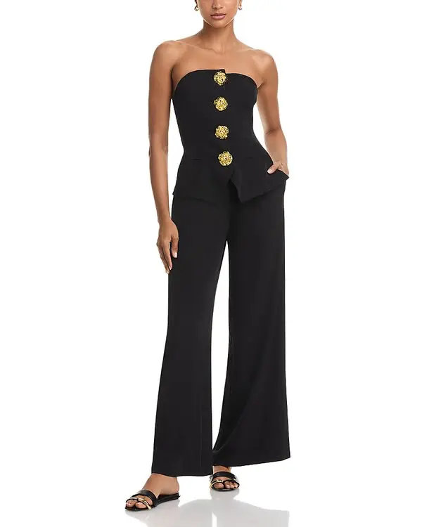 Aqua Strapless Jumpsuit - Black