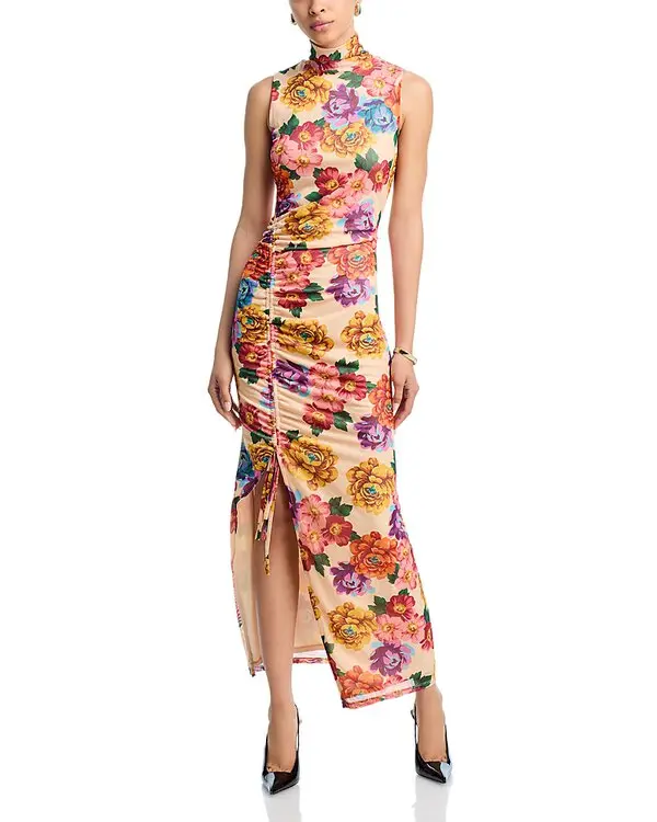 Aqua Mesh Floral Maxi Dress Exclusive