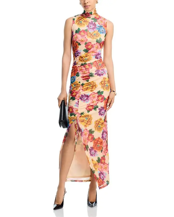Aqua Mesh Floral Maxi Dress Exclusive
