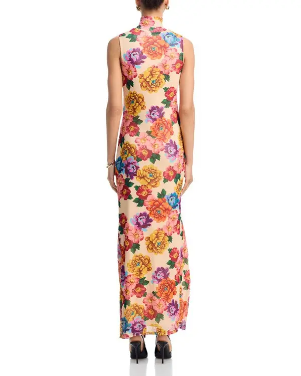 Aqua Mesh Floral Maxi Dress Exclusive