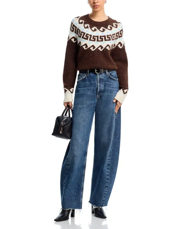 Aqua Crewneck Fair Isle Sweater