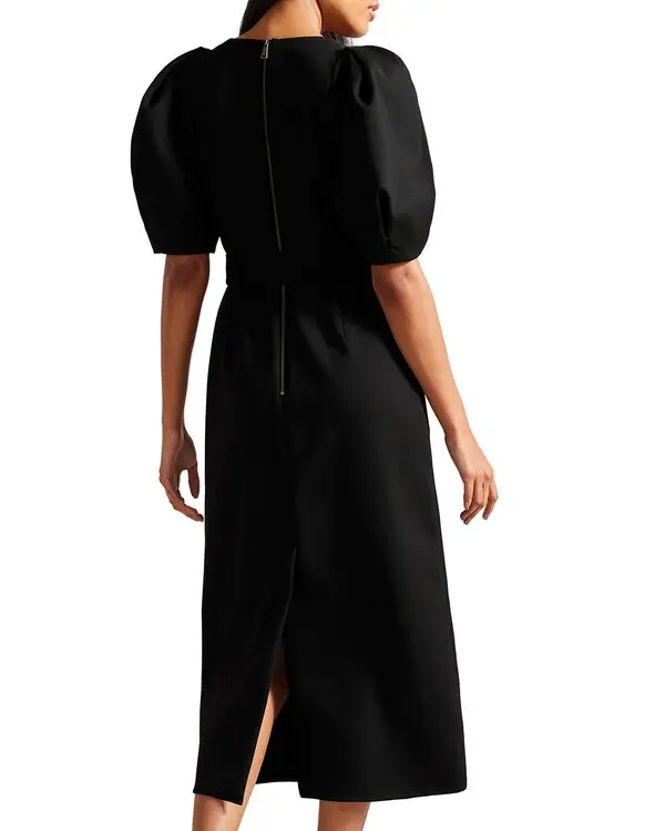 Ted Baker London Puff Sleeve Belted Midi Dress