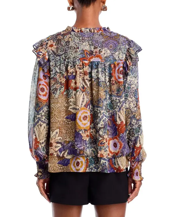 Aqua Ruffled Boho Top