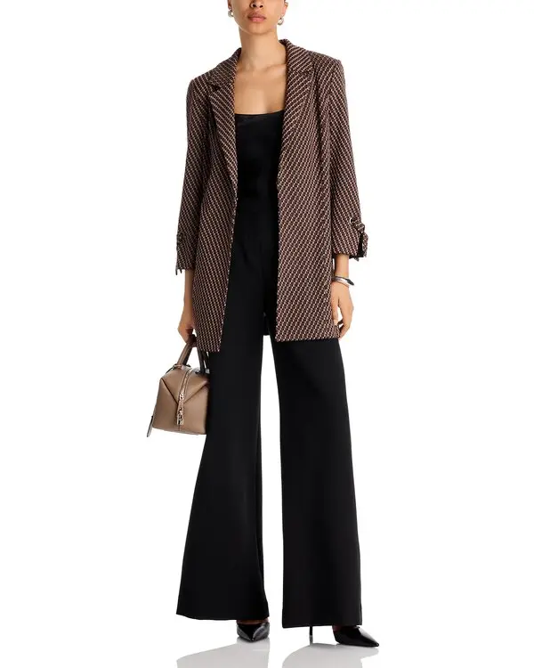 Misook Jacquard Knit Three Quarter Sleeve Jacket