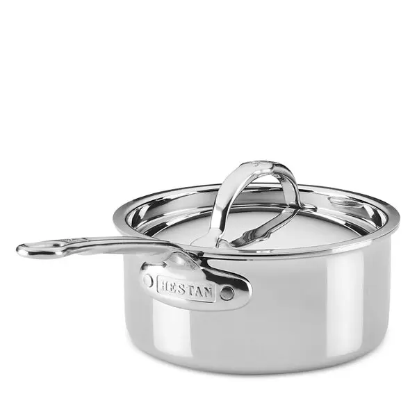 HESTAN Probond Luxe 1.5 Quart Professional Clad Stainless Steel Saucepan With Lid - Silver