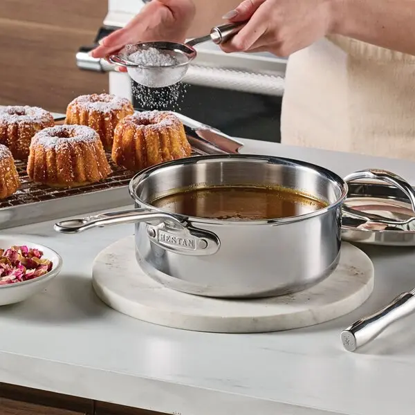 HESTAN Probond Luxe 2 Quart Professional Clad Stainless Steel Saucepan With Lid