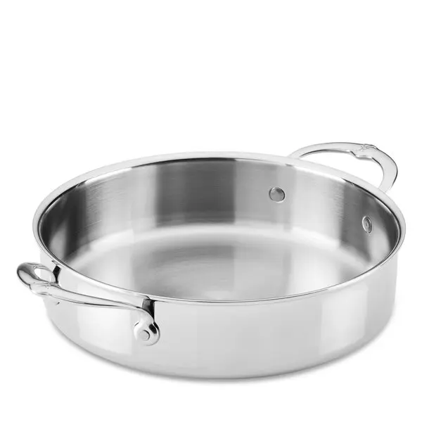 HESTAN Probond Luxe 3.5 Quart Professional Clad Stainless Steel Sauteuse Braiser With Lid