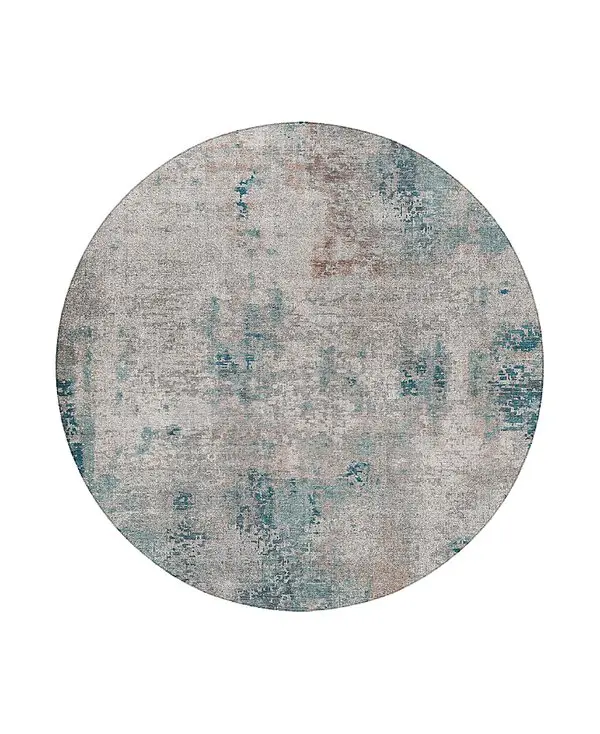 DALYN RUG COMPANY Dalyn Kochi Washable Kc4 Round Area Rug, 8' X 8 - Teal
