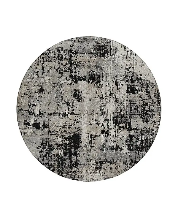 DALYN RUG COMPANY Dalyn Kochi Washable Kc7 Round Area Rug, 8' X 8 - Black