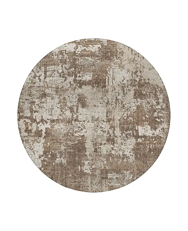 DALYN RUG COMPANY Dalyn Kochi Washable Kc7 Round Area Rug, 8' X 8 - Brown