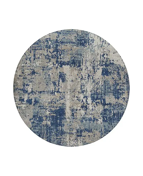 DALYN RUG COMPANY Dalyn Kochi Washable Kc7 Round Area Rug, 8' X 8 - Navy