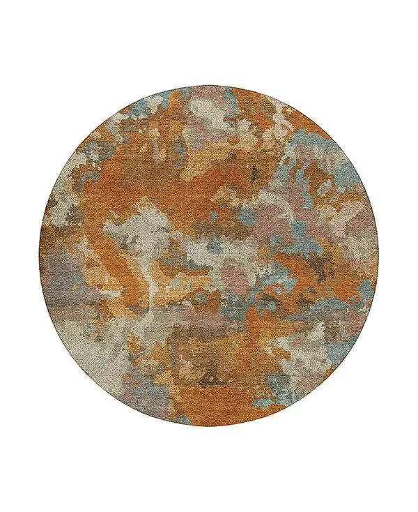 DALYN RUG COMPANY Dalyn Kochi Washable Kc9 Round Area Rug, 8' X 8 - Copper