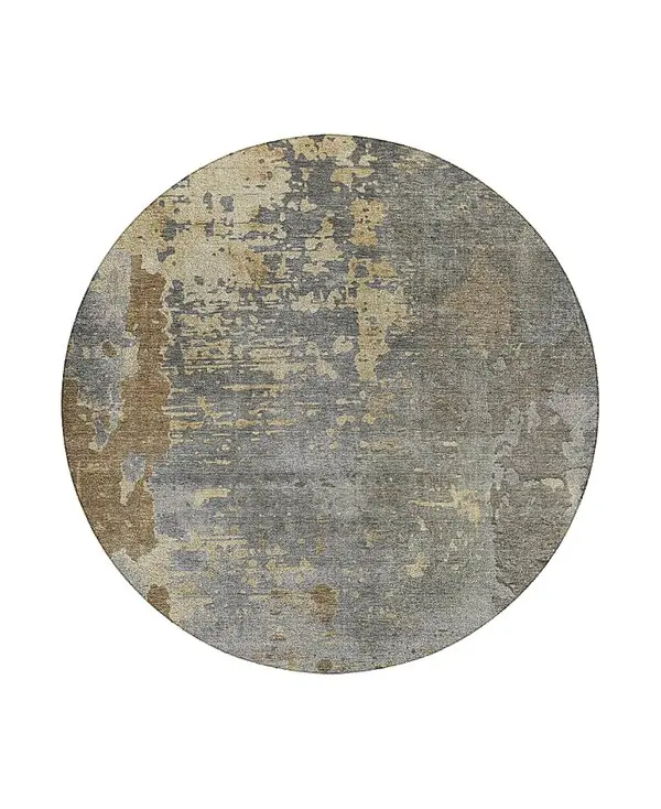 DALYN RUG COMPANY Dalyn Kochi Washable Kc11 Round Area Rug, 8' X 8 - Pewter