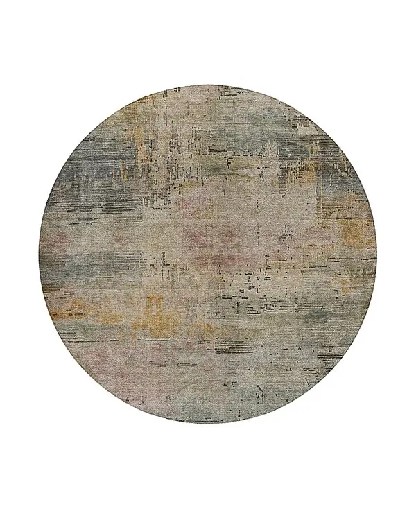DALYN RUG COMPANY Dalyn Kochi Washable Kc15 Round Area Rug, 8' X 8 - Granite