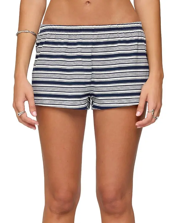 EDIKTED Striped Shorts - Navy