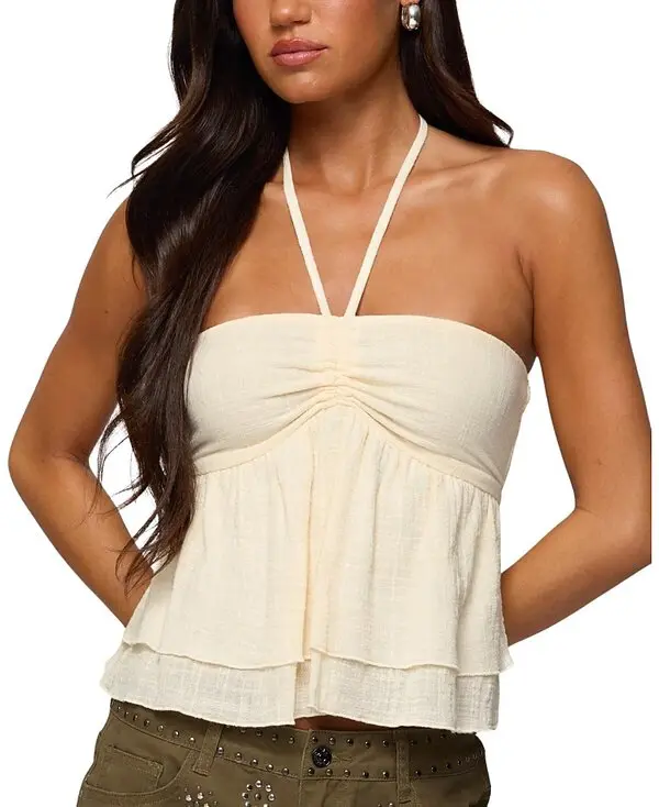 EDIKTED Layered Babydoll Halter Top