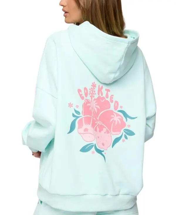 EDIKTED Beach Bloom Hoodie - Mint