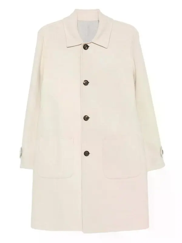 Eleventy Single-breasted Wool Coat - Neutrals