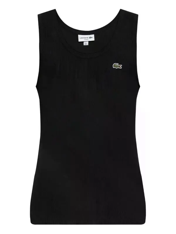 Lacoste Ribbed-knit Tank Top - Black