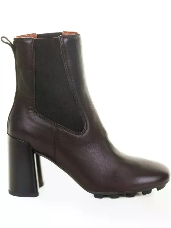 Hogan 90mm Block-heel Leather Boots - Brown