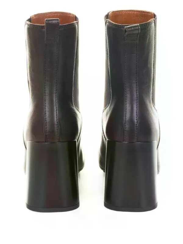 Hogan 90mm Block-heel Leather Boots - Brown