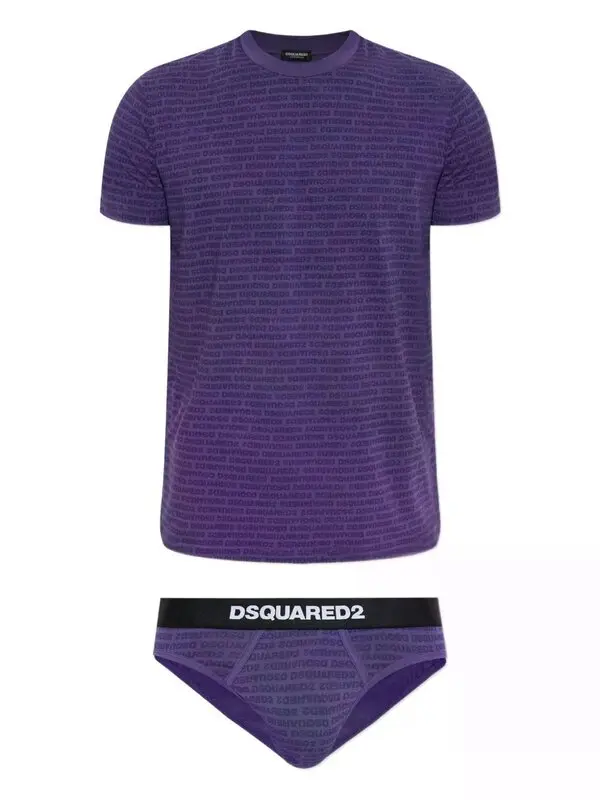 Dsquared2 Logo-print Pajama Set - Purple
