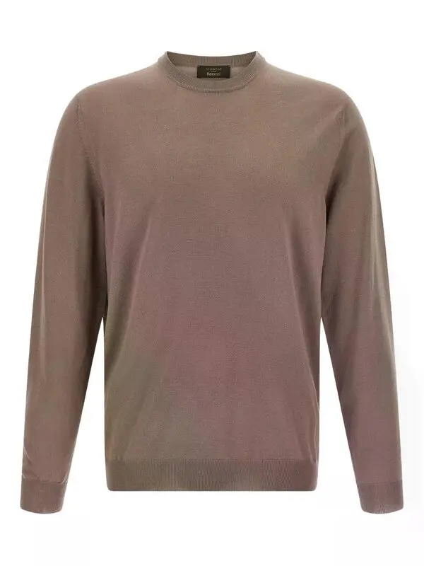 ZANONE Crew-neck Long-sleeves Sweater - Brown
