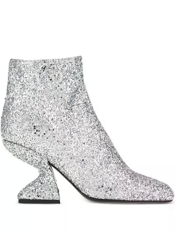 FERRAGAMO Glitter-effect Sculpted-heel Ankle Boots
