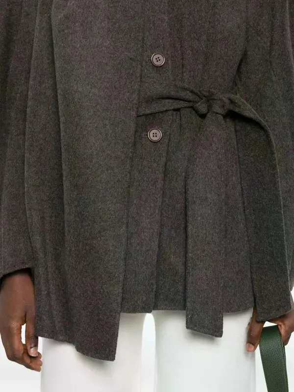 P.a.r.o.s.h Belted Buttoned Wool Coat