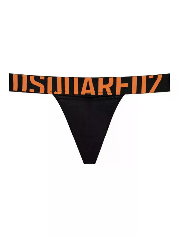 Dsquared2 Logo-band Thong - Black