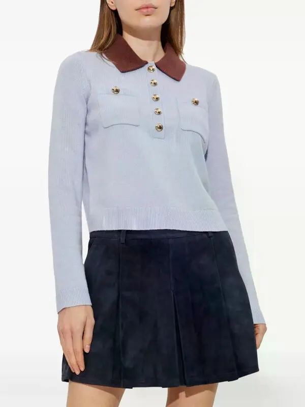 SELF-PORTRAIT Contrasting-collar Polo Top