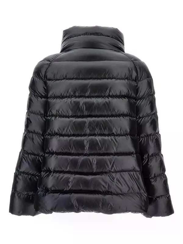 FAY Quilted High-collar Coat - Black