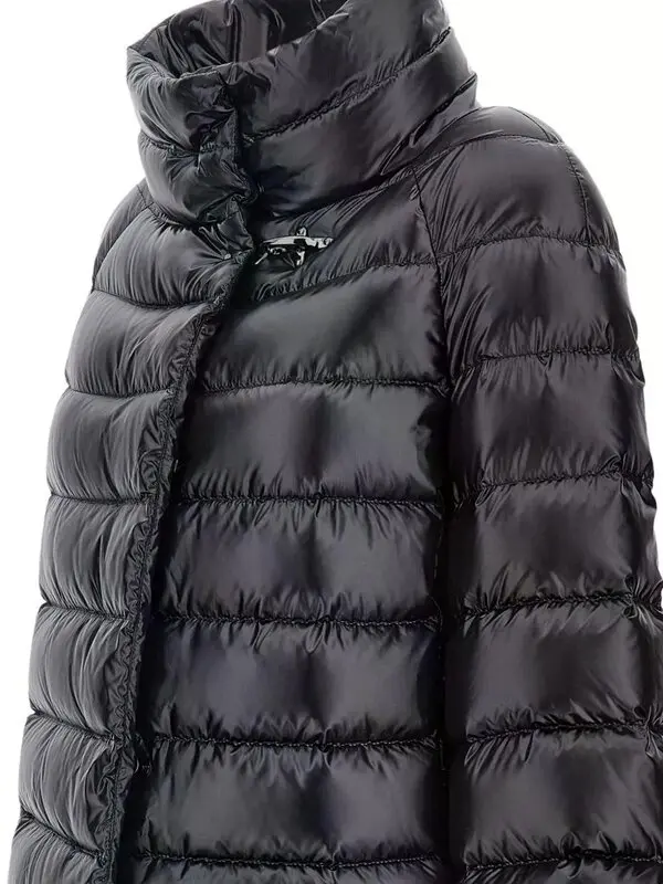 FAY Quilted High-collar Coat - Black