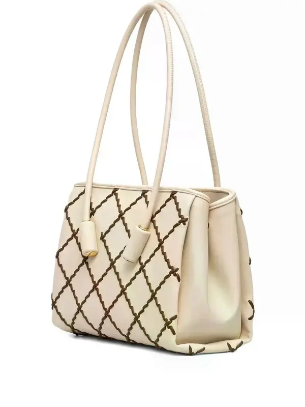THEMOIRE Diamond-pattern Tote Bag - Neutrals