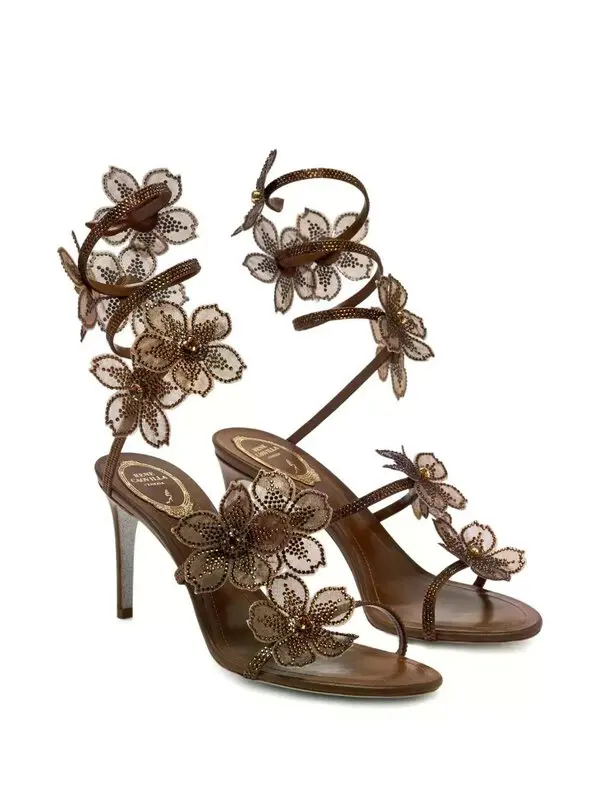 Rene Caovilla Floriane Crystal-flower Sandals