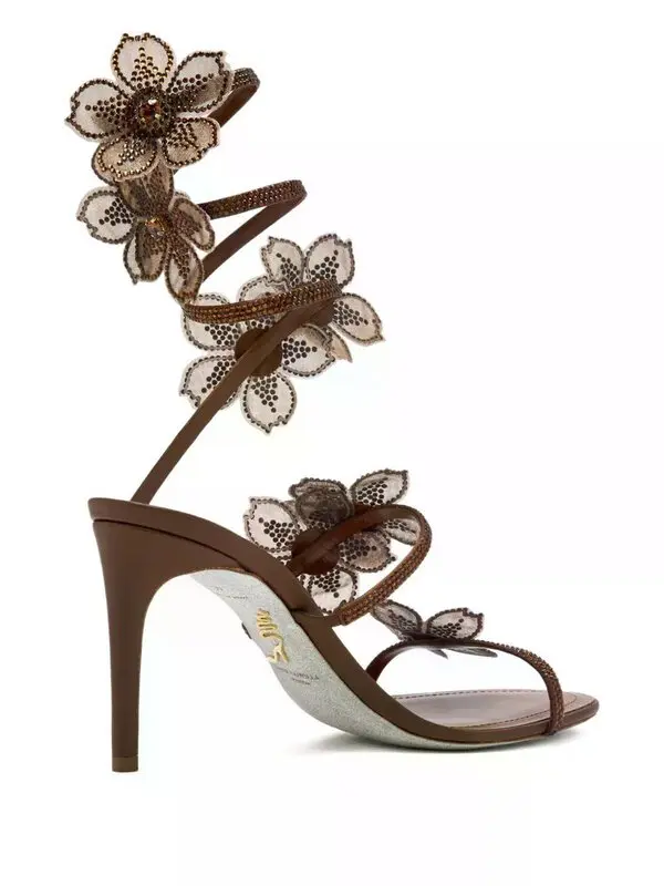 Rene Caovilla Floriane Crystal-flower Sandals