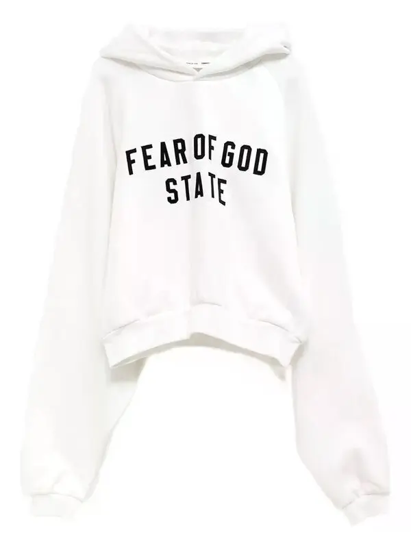 Fear Of God Logo-embroidered Hoodie - White