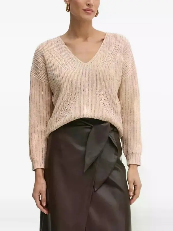 Guess Crystal-embellished V-neck Sweater