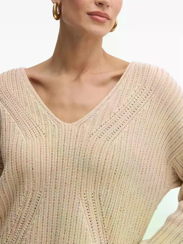 Guess Crystal-embellished V-neck Sweater