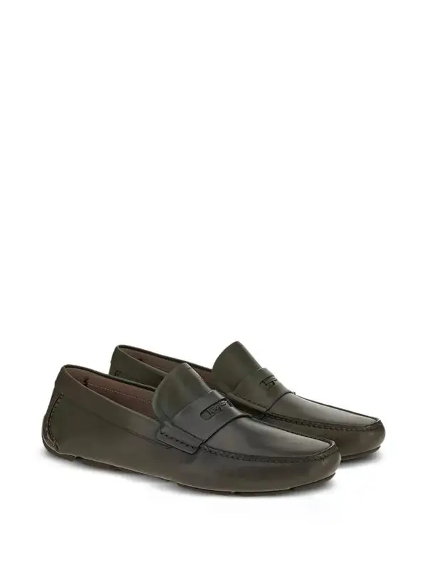 FERRAGAMO Penny-slot Leather Loafers - Brown
